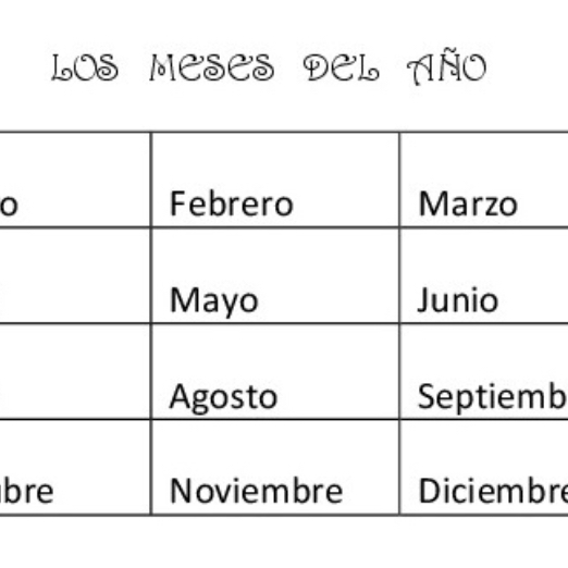 Los meses del año ( I-E)