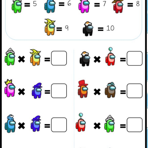 Aprende a multiplicar con among us
